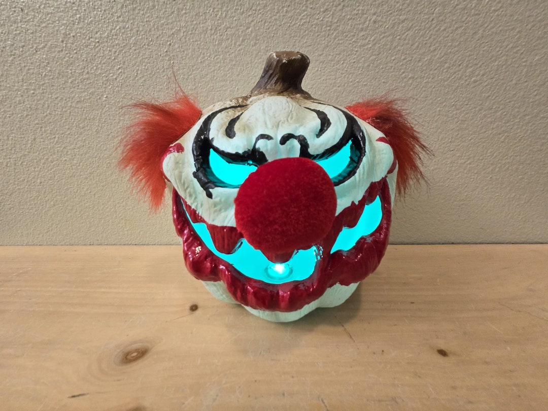 RARE Vintage Crazy Clown Pumpkin Blow Mold Light -vintage Halloween ...