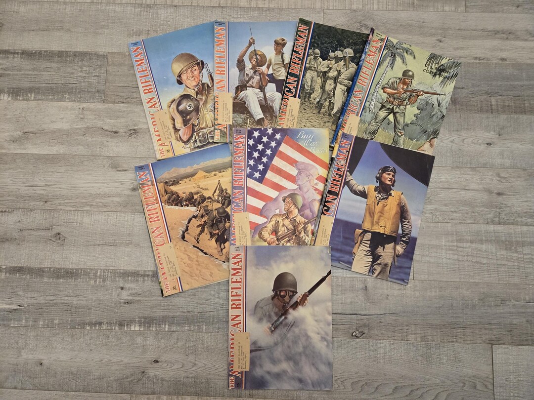 8 Pc 1943 American Rifleman Magazines-ww2-world War Ii-military-soldier ...