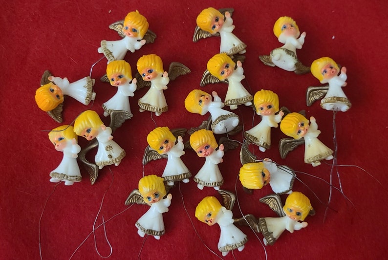 19pc 1960's 1" Miniature Plastic Angel Figurines-vintage Christmas-mcm ...