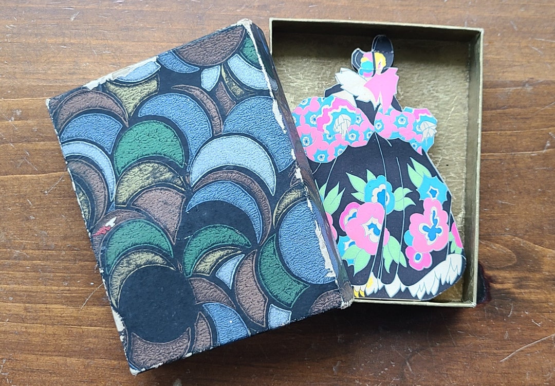 1920's Neon Flapper Tally Cards-art Deco-antique Paper-bookmark-vintage ...