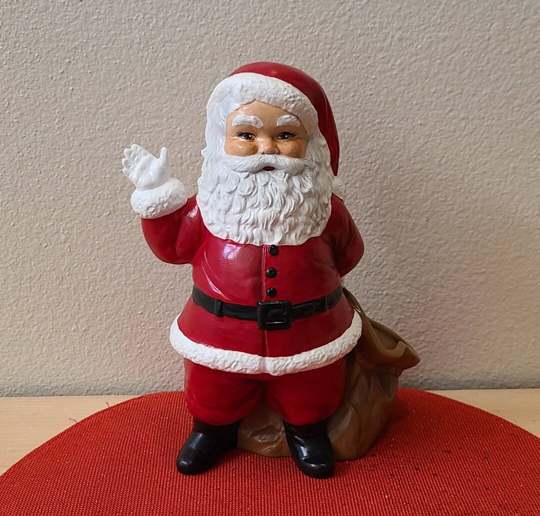 Vintage Waving Santa Planter Candy Dish-hand Painted-vintage Christmas ...