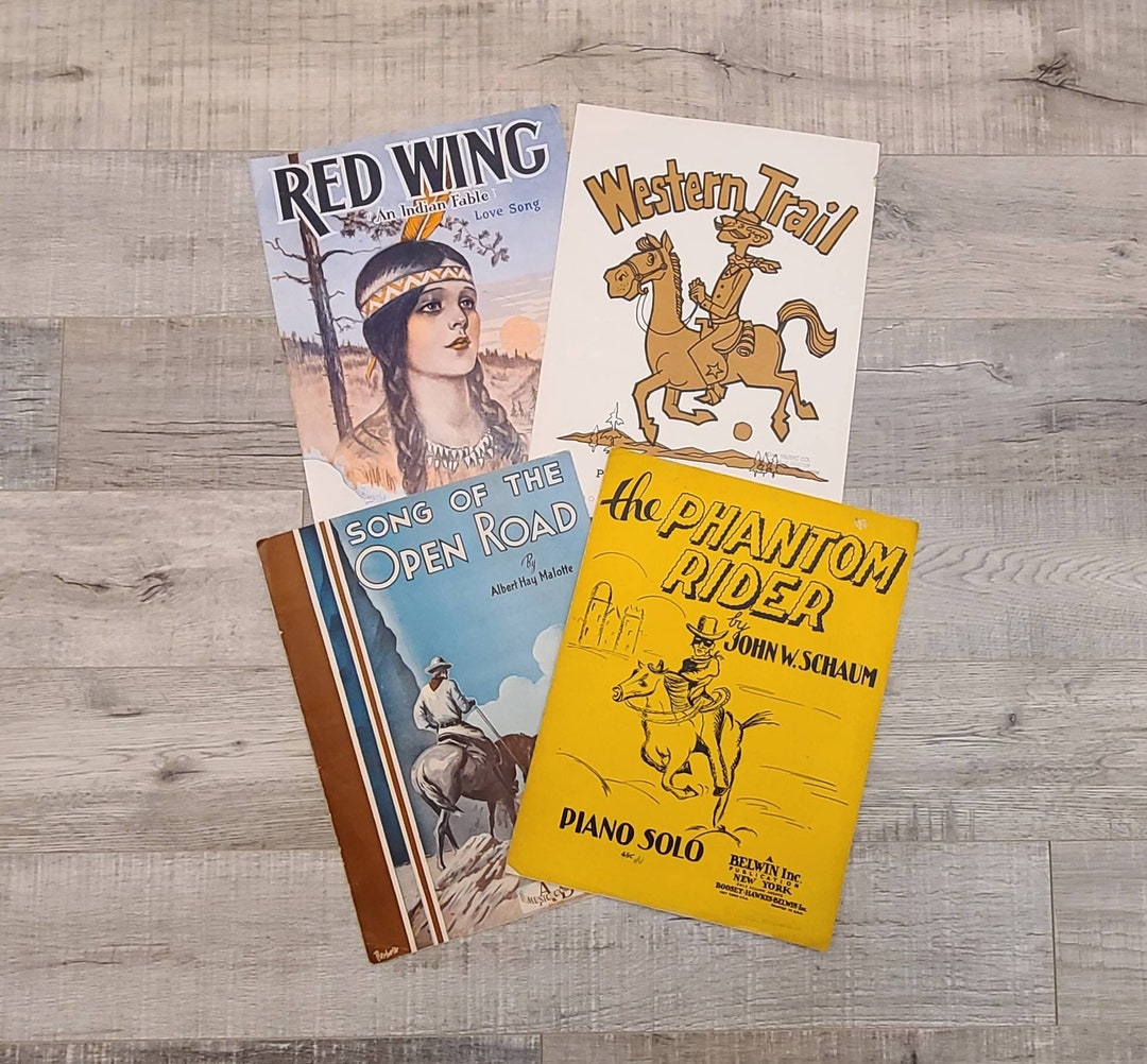 Vintage Cowboy & Native American Sheet Music-ephemera-vintage Music ...