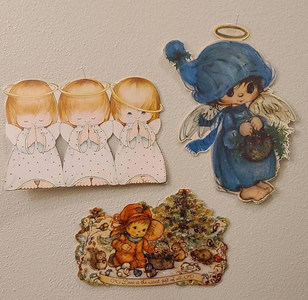 3 Vintage Hallmark Angel Die Cuts-vintage Christmas-christmas Decor ...