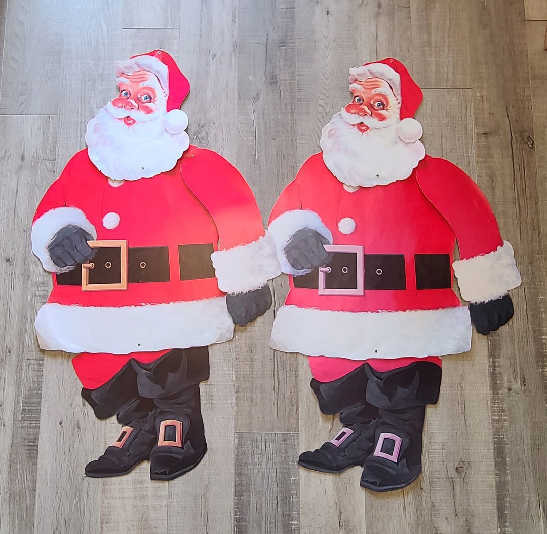 RARE 3ft Jointed Santa Die Cut-vintage Christmas-christmas Decor ...