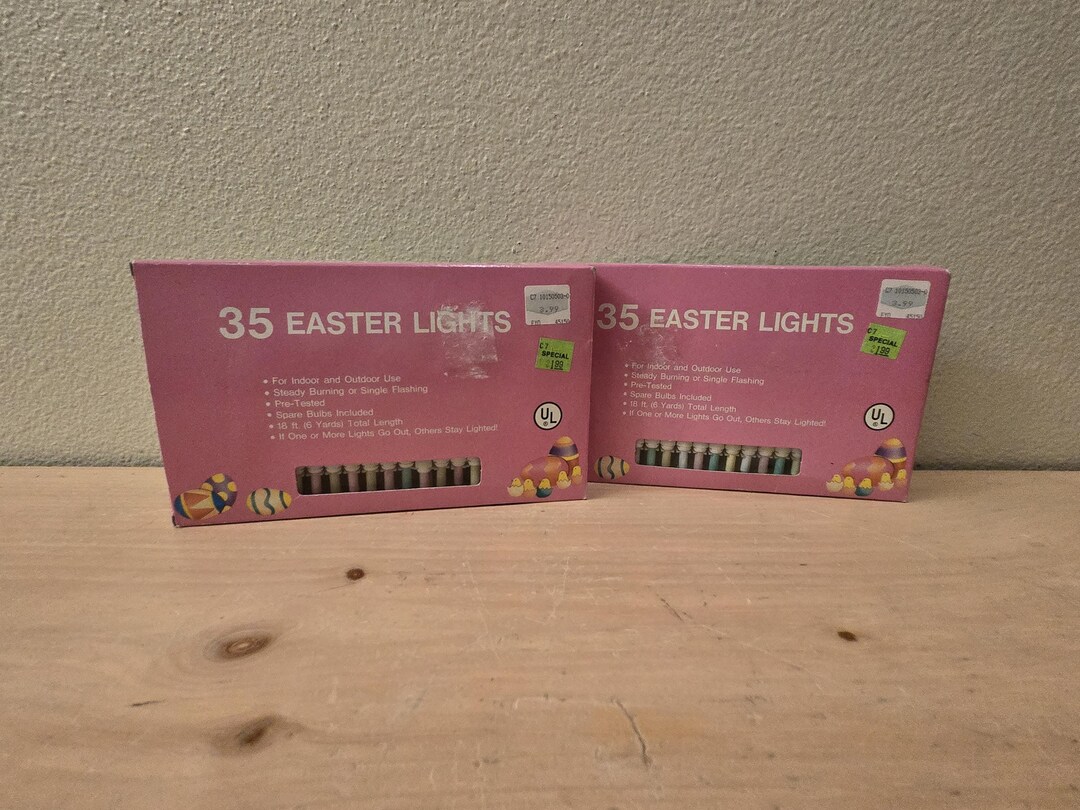 NOS Vintage 18ft Pastel Easter String Light Set-easter Decor-vintage ...