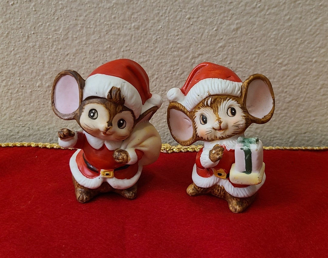 Vintage HOMCO Christmas Mice Figurines #5405-mouse-christmas Decor ...