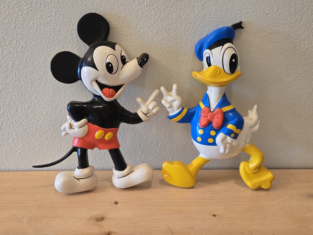 RARE 2pc 1950's 3D Mickey Mouse & Donald Duck Plastic Vacufoam Wall ...