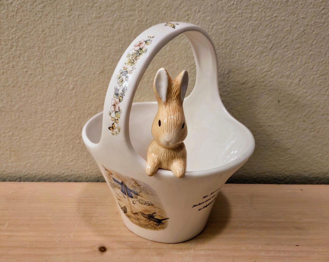 1998 Peter Rabbit Basket Planter-beatrix Potter-plant Holder-nursery ...