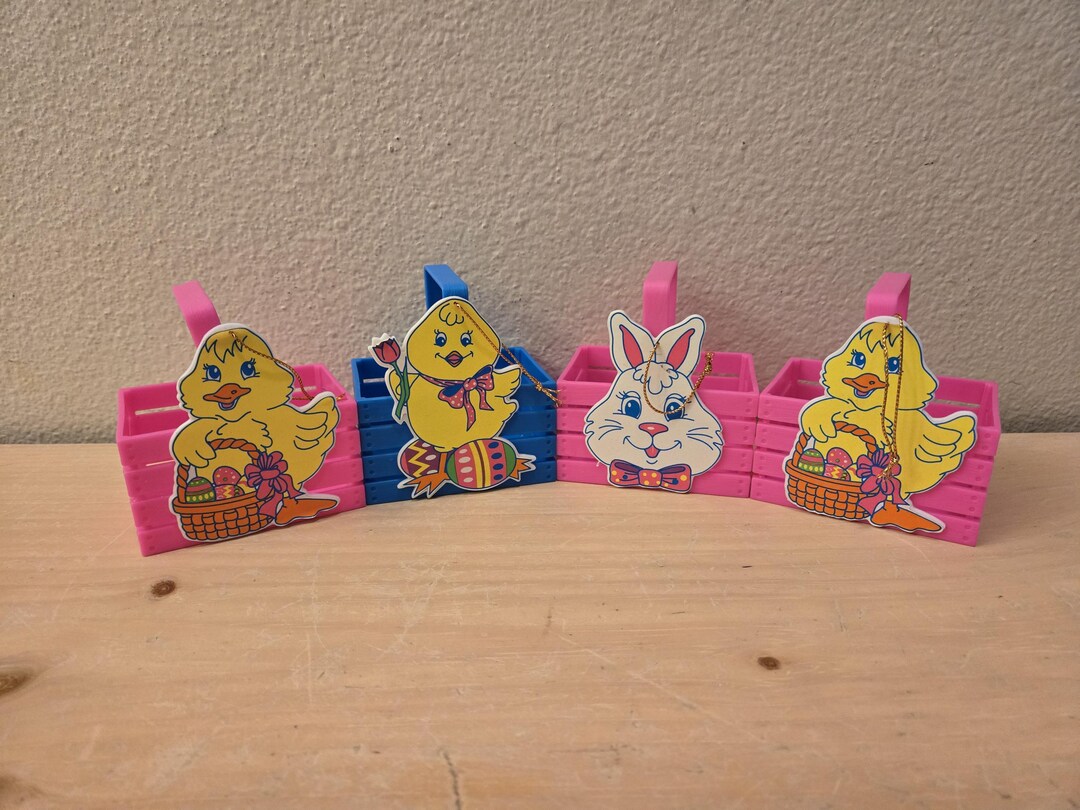 4 Vintage Plastic Bunny Fillable Candy Containers-easter Bunny-duck ...
