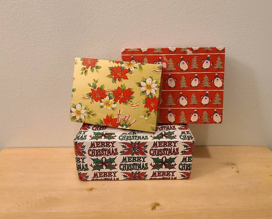 1960's Vintage Christmas Gift Boxes-christmas Decor-christmas Ephemera ...