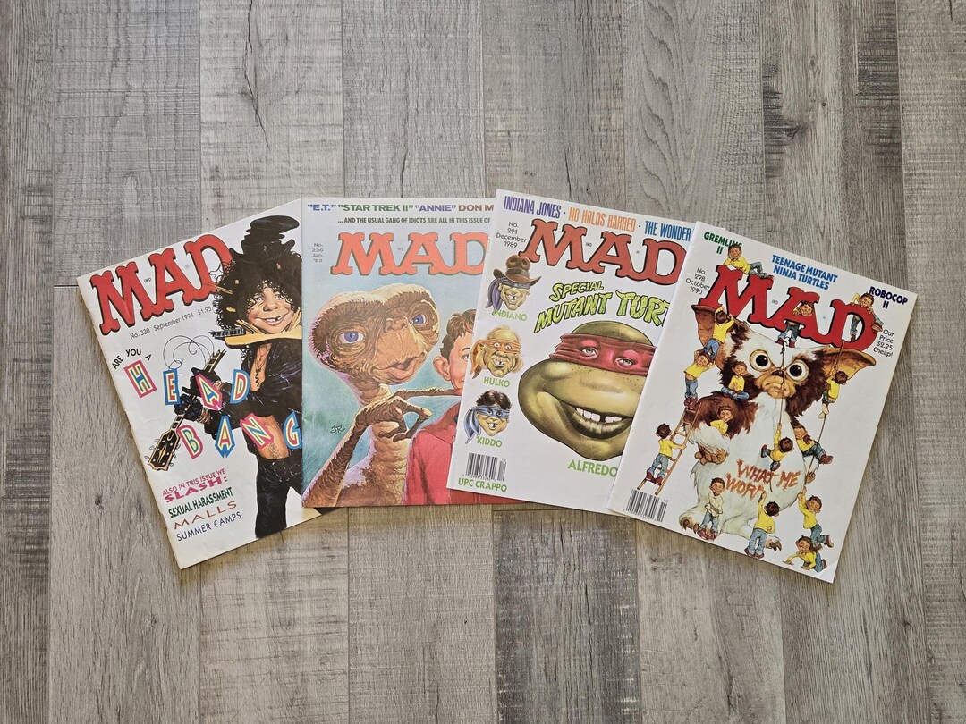 1980's-1990's Mad Magazines-comic Book-et-gremlins-tnmt-guns N' Roses ...