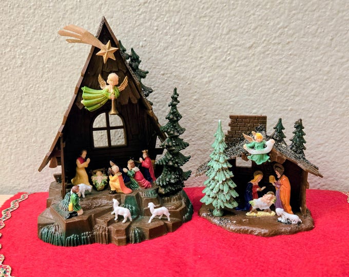Vintage Plastic Nativity Scenes-shiny Brite-creche-religious-vintage ...