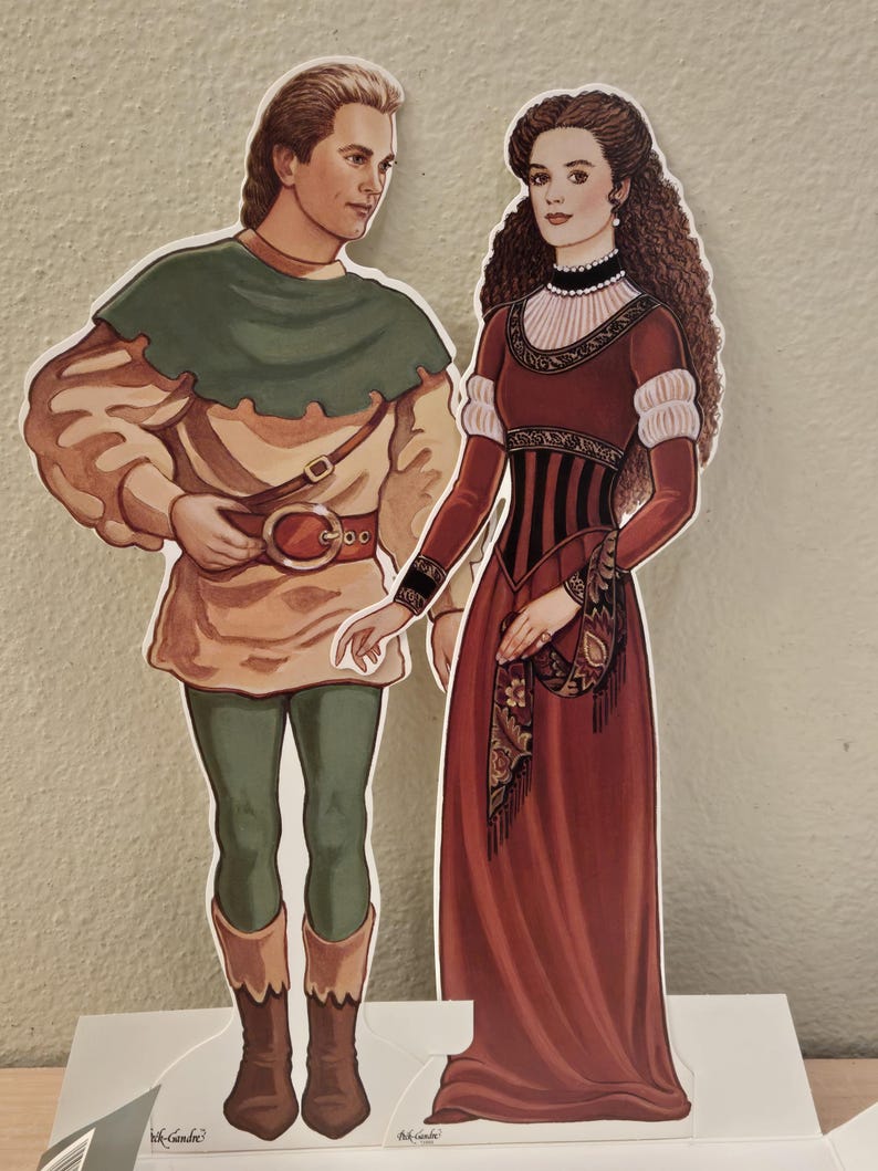 1994 Vintage Robin Hood & Maid Marian 12" Paper Dolls and Clothes-peck ...
