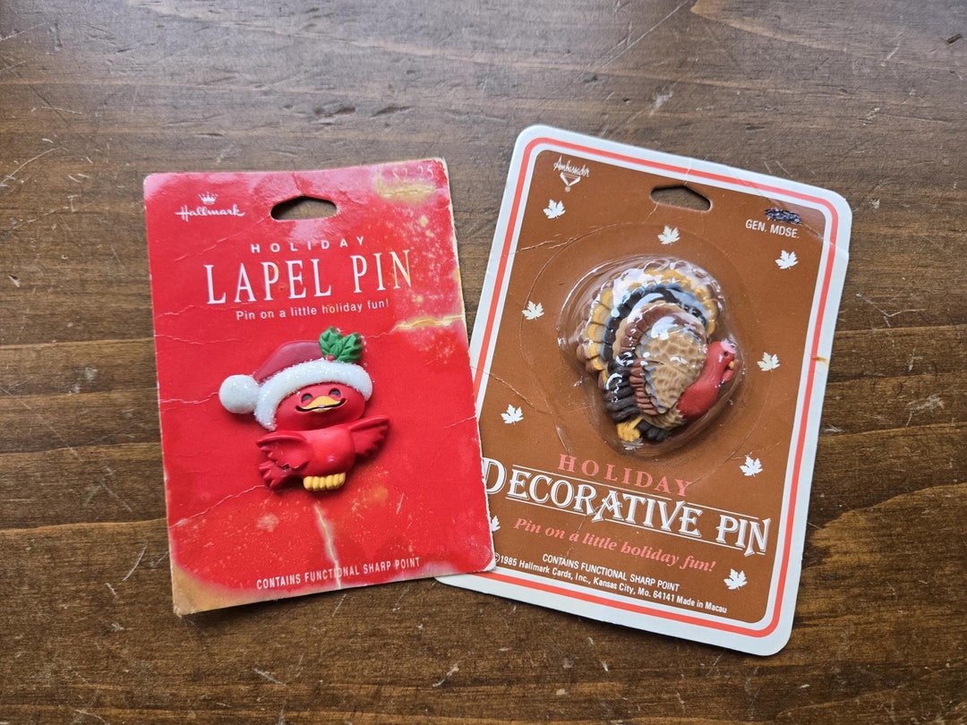 1980's Hallmark & Ambassador Christmas and Thanksgiving Pins-brooch ...