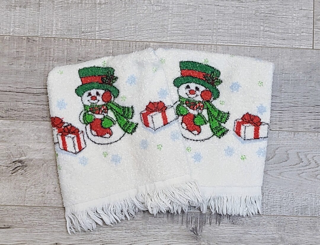 1980's Hallmark Snowman Dish Towels-frosty the Snowman-kitchen Towel ...