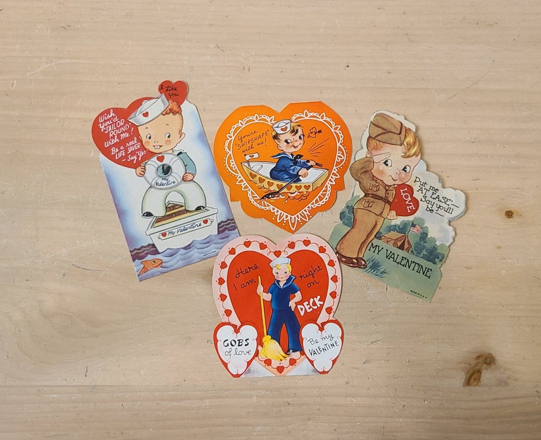 1940's Military Valentine's Day Cards-navy-army-valentine's Ephemera ...