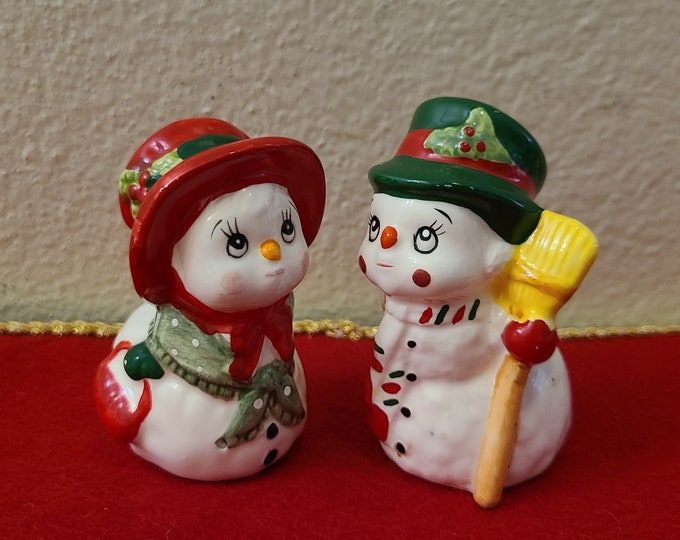 1984 Lefton Kissing Snowman Salt & Pepper Shakers-christmas Table ...