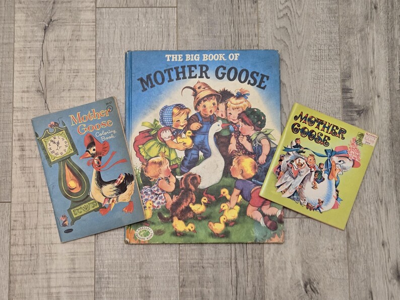 3 Vintage Mother Goose Children's Books-nursery Books-vintage Nursery ...