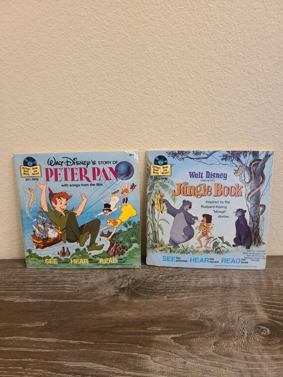 1977 Peter Pan & Jungle Book Disney Book and 33 1/3 | Etsy