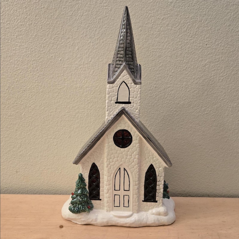 Lighted Ceramic Church - Etsy
