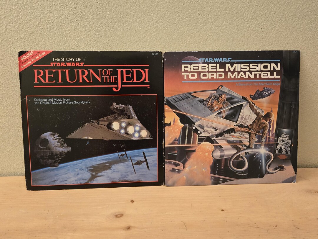 RARE Vintage Star Wars Vinyl Records-return of the Jedi-rebel Mission ...
