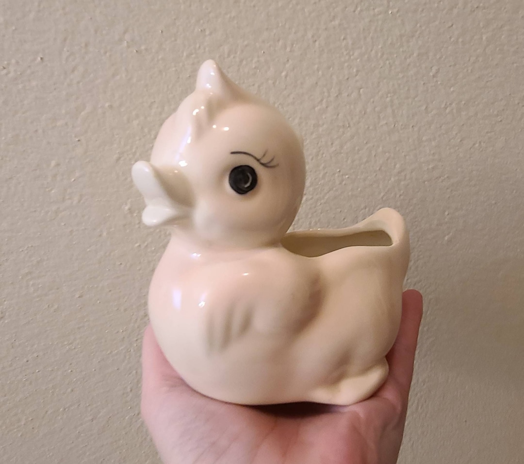 Vintage Ceramic Duck Planter-duck Vase-baby Gift-anthropomorphic ...