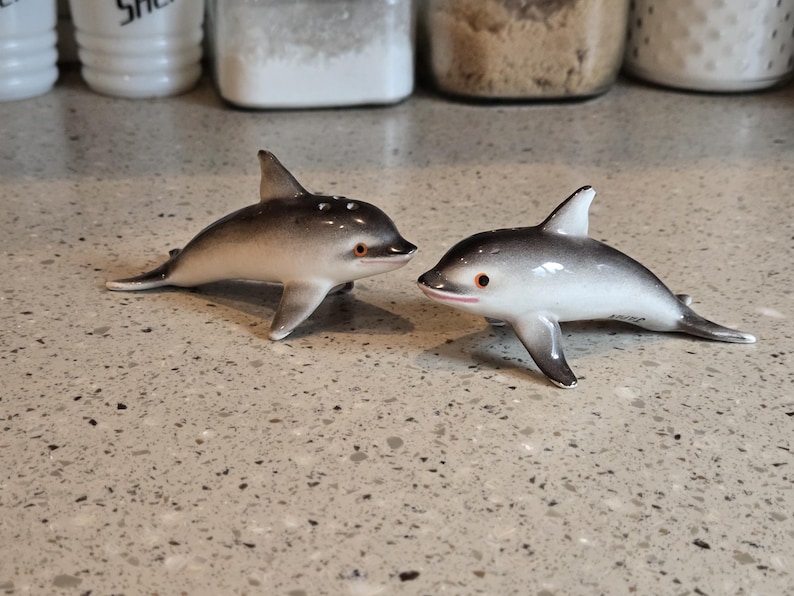 1950's Dolphin Salt & Pepper Shakers-vintage Shakers-ocean-sea Life ...