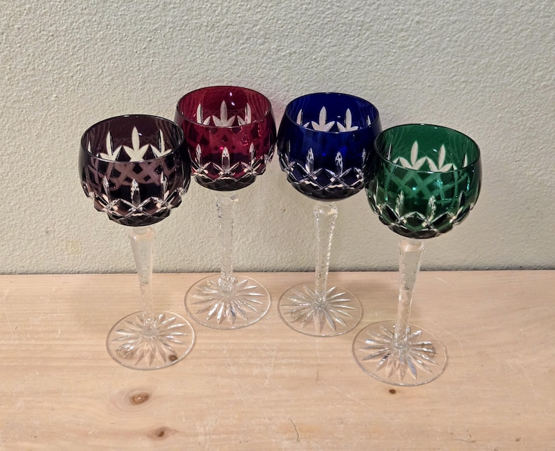 CHOICE AJKA Crystal Arabella Stemware Hock Wine Glass-goblet-cobalt ...