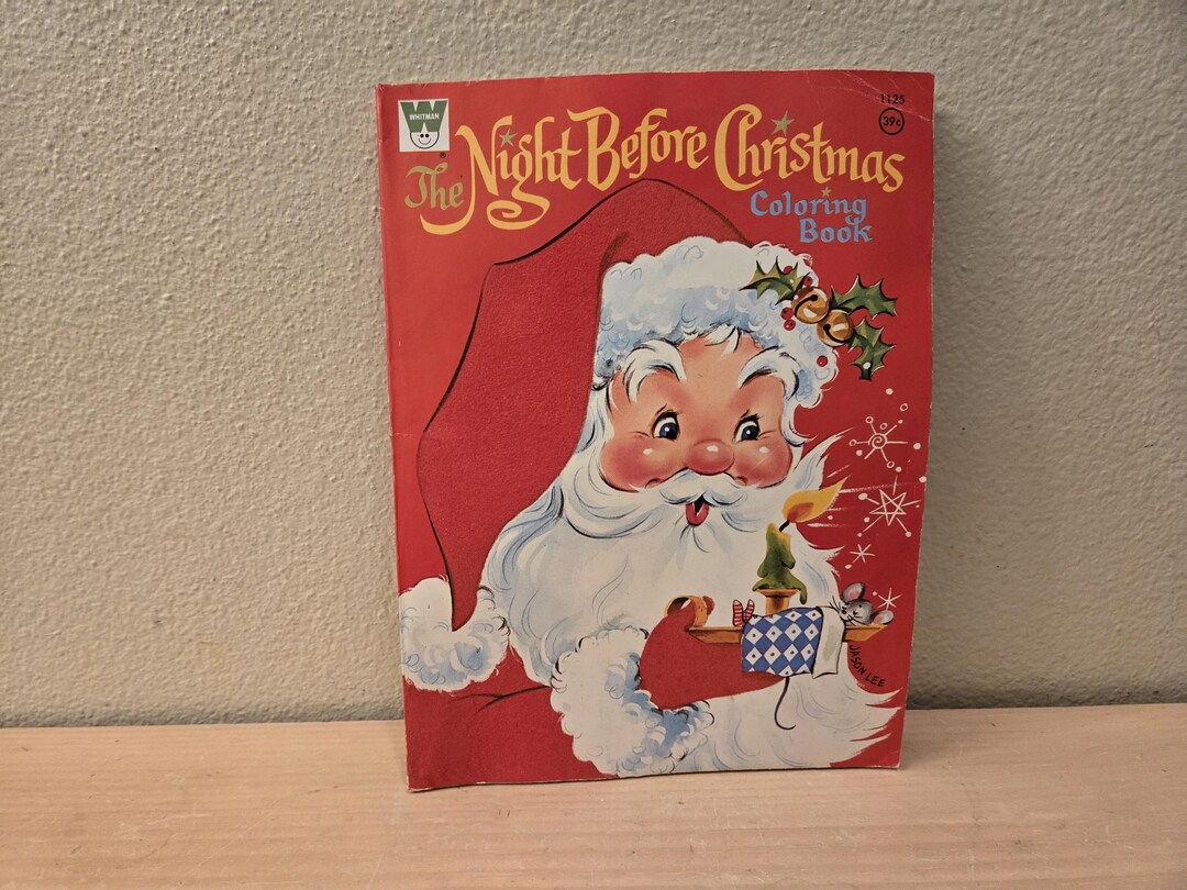 1972 Whitman Santa Fuzzy Coloring Book-night Before Christmas-vintage ...