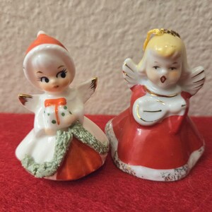 2 Vintage Miniature Bone China Angel Figurines-napco-ardart-vintage ...