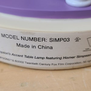 RARE 2002 Homer Simpson Lamp & Shade-the Simpsons-table - Etsy