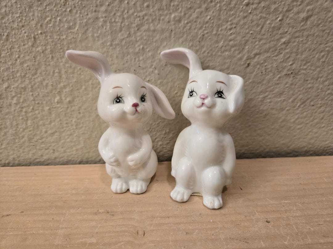 Vintage Scmid Bone China Bunny Figurines-easter Decor-vintage Easter ...