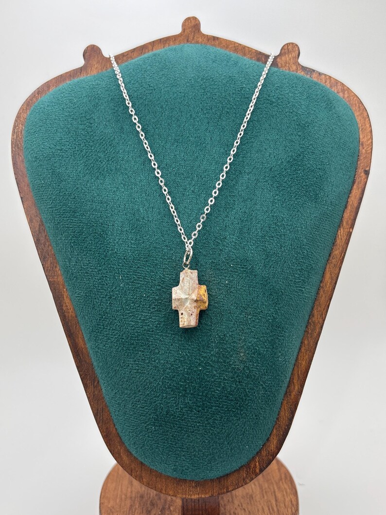Fairy Stone Cross Necklace, Staurolite Christian Cross Pendant - Etsy