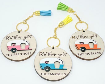 Personalized Camper Keychain RV Travel Trailer - Etsy