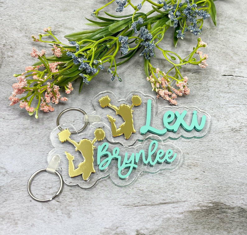 Cheer Name Tag - Back to School, Personalized Keychain, Backpack Tags ...