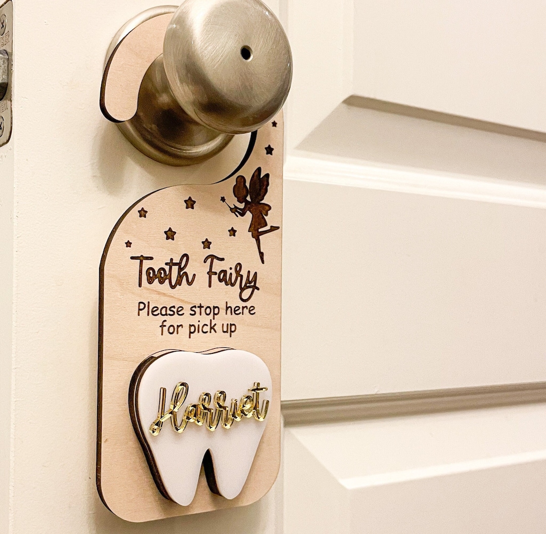 Personalized Tooth Fairy Door Hanger - Tooth Fairy Box - Tooth Fairy ...