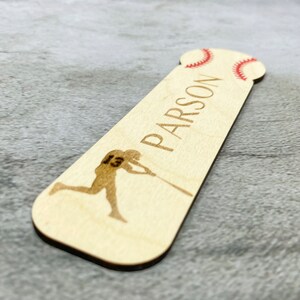 Personalized Wooden Baseball Bookmark - Etsy