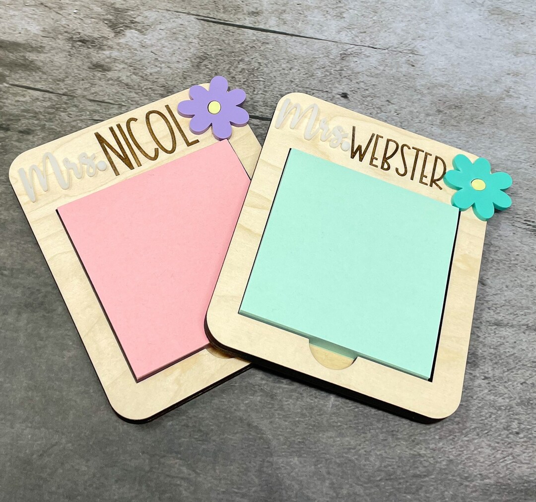 Personalized Sticky Note Holder - Post It Note Holder L Teacher Gift ...
