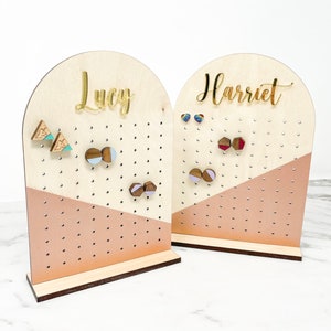 Personalized Earring Display Stand - Wooden Earring Holder - Gifts for ...