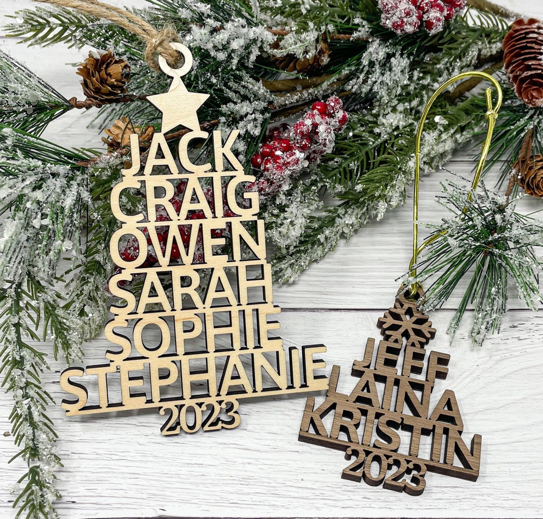 Personalized Family Names Tree Ornament 2023 Christmas Tree Names ...