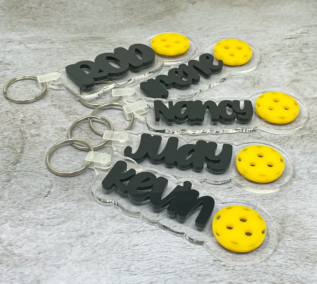 Pickleball Bag Tag, Pickleball Keychain, Pickleball Gift, Personalized ...