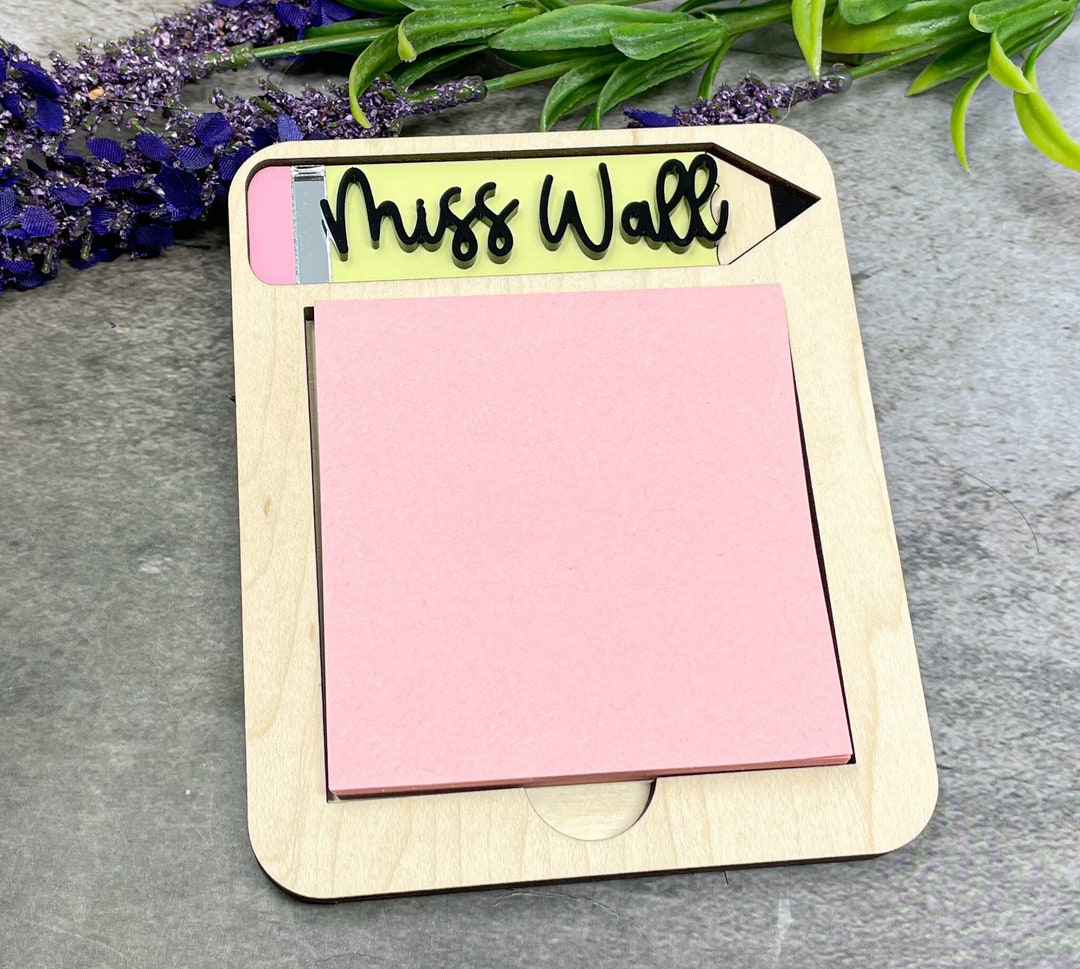 Teacher Sticky Note Holder - Post It Note Holder L Personalized Teacher ...