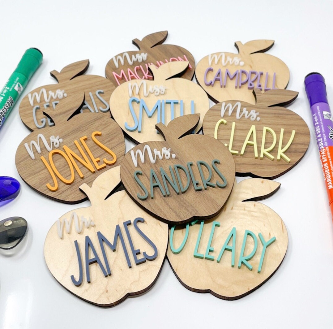 Personalized Teacher Apple Magnet Teacher Gift End of Year - Etsy Canada