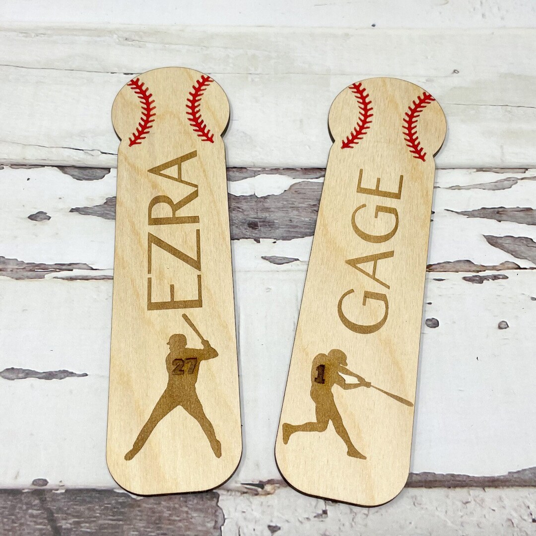 Personalized Wooden Baseball Bookmark - Etsy