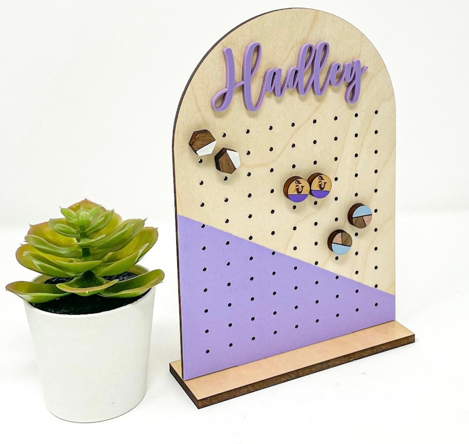 Personalized Earring Display Stand - Wooden Earring Holder - Gifts for ...