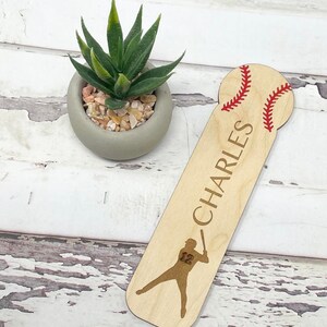 Personalized Wooden Baseball Bookmark - Etsy