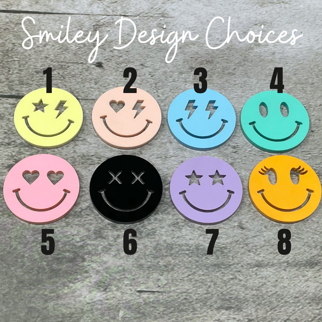 Personalized Kids Backpack Name Tags - Smiley - Luggage Tag, Retro ...