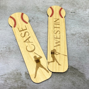 Personalized Wooden Baseball Bookmark - Etsy