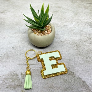 Varsity Letter Backpack Tag - Initial Keychain - Baby Bag Tag - Diaper ...