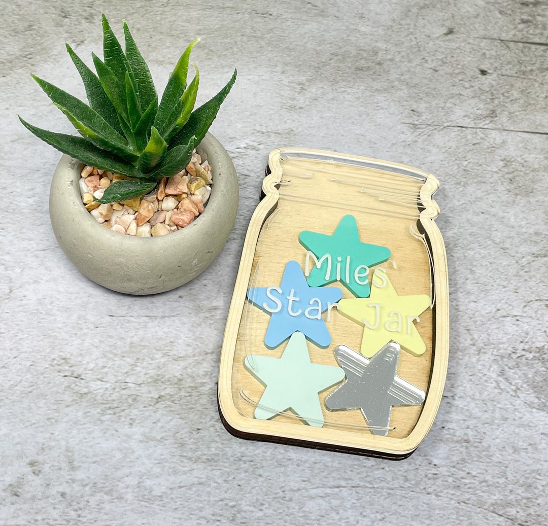 Personalized Mini Reward Jar for Kids, Star Jar, Classroom Reward Jar ...
